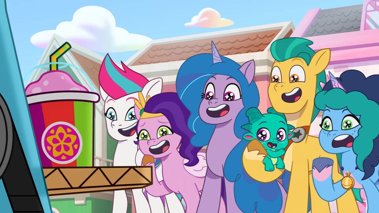 #3060753 - safe, screencap, hitch trailblazer, izzy moonbow, misty brightdawn, pipp petals ...