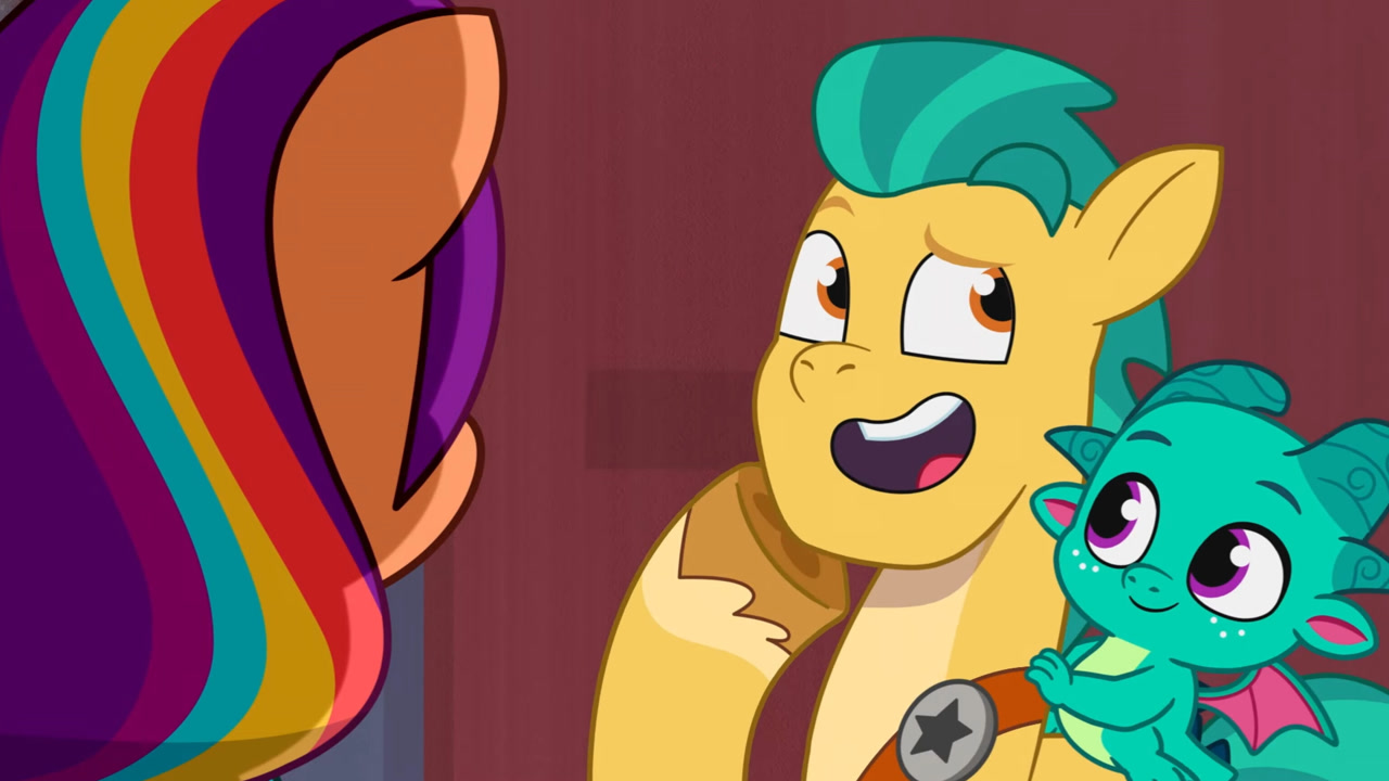 #3061739 - safe, screencap, hitch trailblazer, sparky sparkeroni, sunny starscout, dragon, earth ...