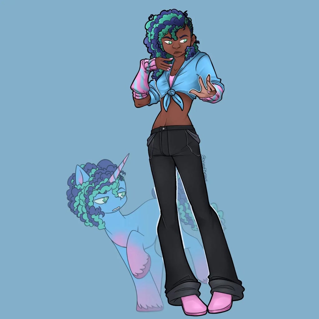 #3062121 - safe, artist:orionofthestars, misty brightdawn, human, pony ...