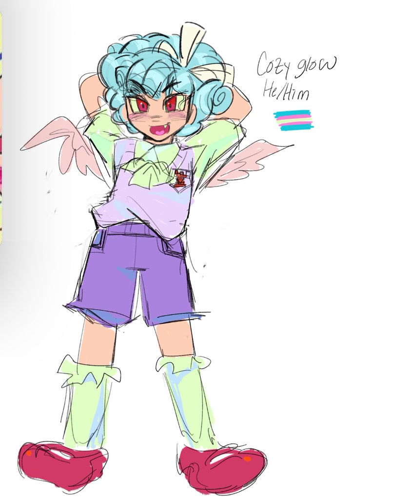 #3062800 - safe, artist:darkzombiez, cozy glow, human, pegasus ...