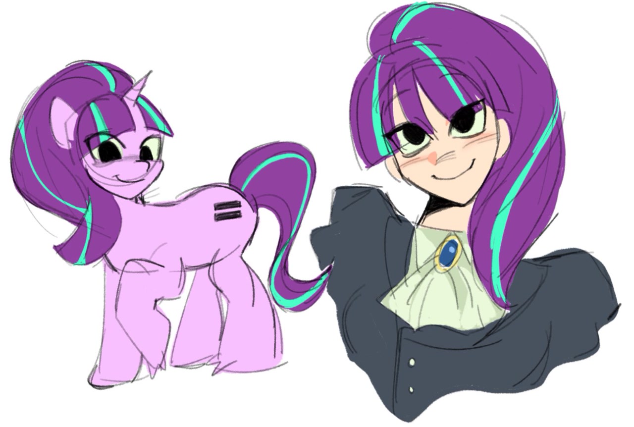 #3062823 - safe, artist:darkzombiez, starlight glimmer, human, pony ...