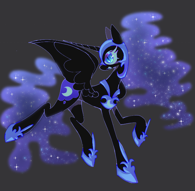 #3062980 - safe, artist:chalkdraws, nightmare moon, alicorn, pony ...