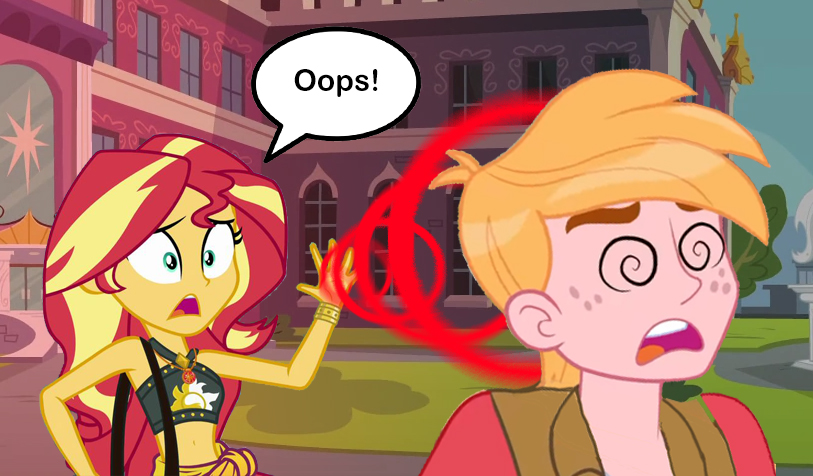 #3067122 - safe, artist:paco777yuyu, big macintosh, sunset shimmer, human, equestria girls, g4 ...