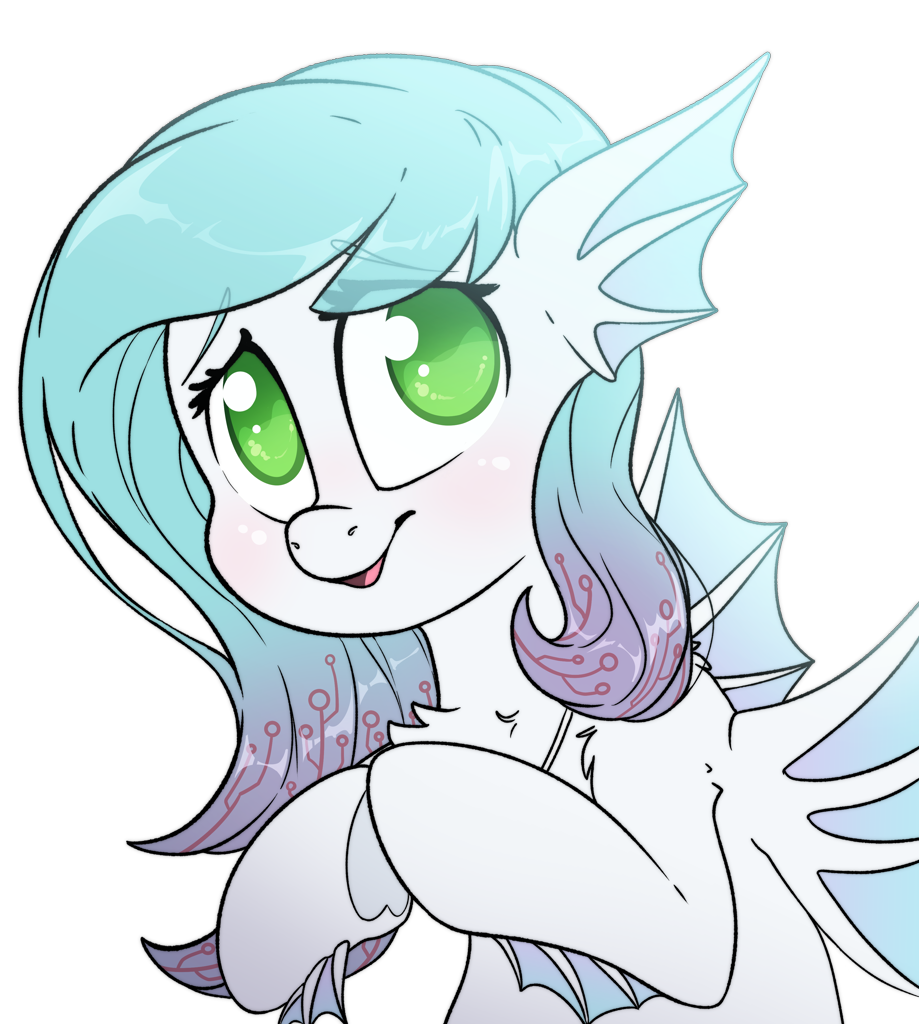 #3068151 - safe, artist:fluffyxai, oc, oc only, oc:ariel comte, original species, pony, blushing ...