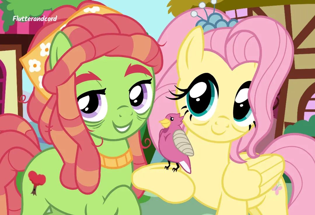 #3068436 - safe, artist:flutterandcord, fluttershy, tree hugger, bird ...