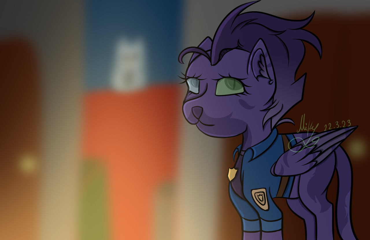 #3068574 - safe, artist:thecommandermiky, oc, oc only, oc:miky command, hybrid, pegasus, clothes ...