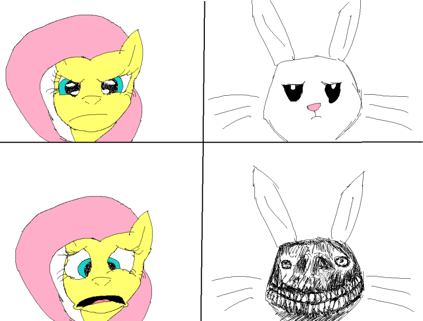 #3068665 - safe, angel bunny, fluttershy, pegasus, rabbit, g4, 4 panel ...