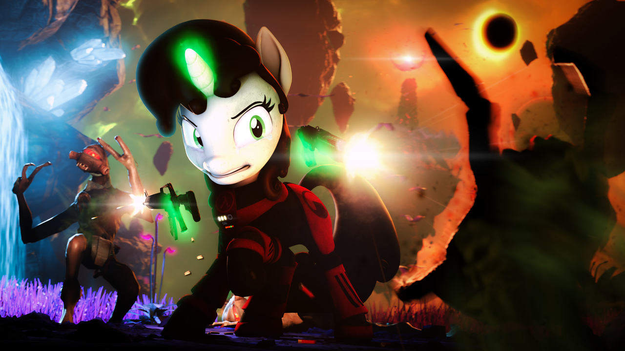 #3069038 - grimdark, artist:lagmanor, alien, headcrab, pony, unicorn ...