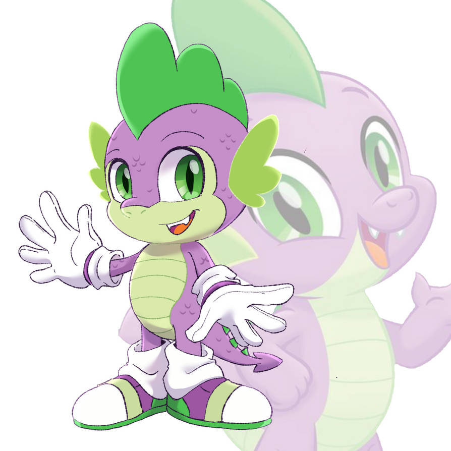 #3069332 - safe, artist:kanayanga, part of a set, spike, dragon, mobian ...