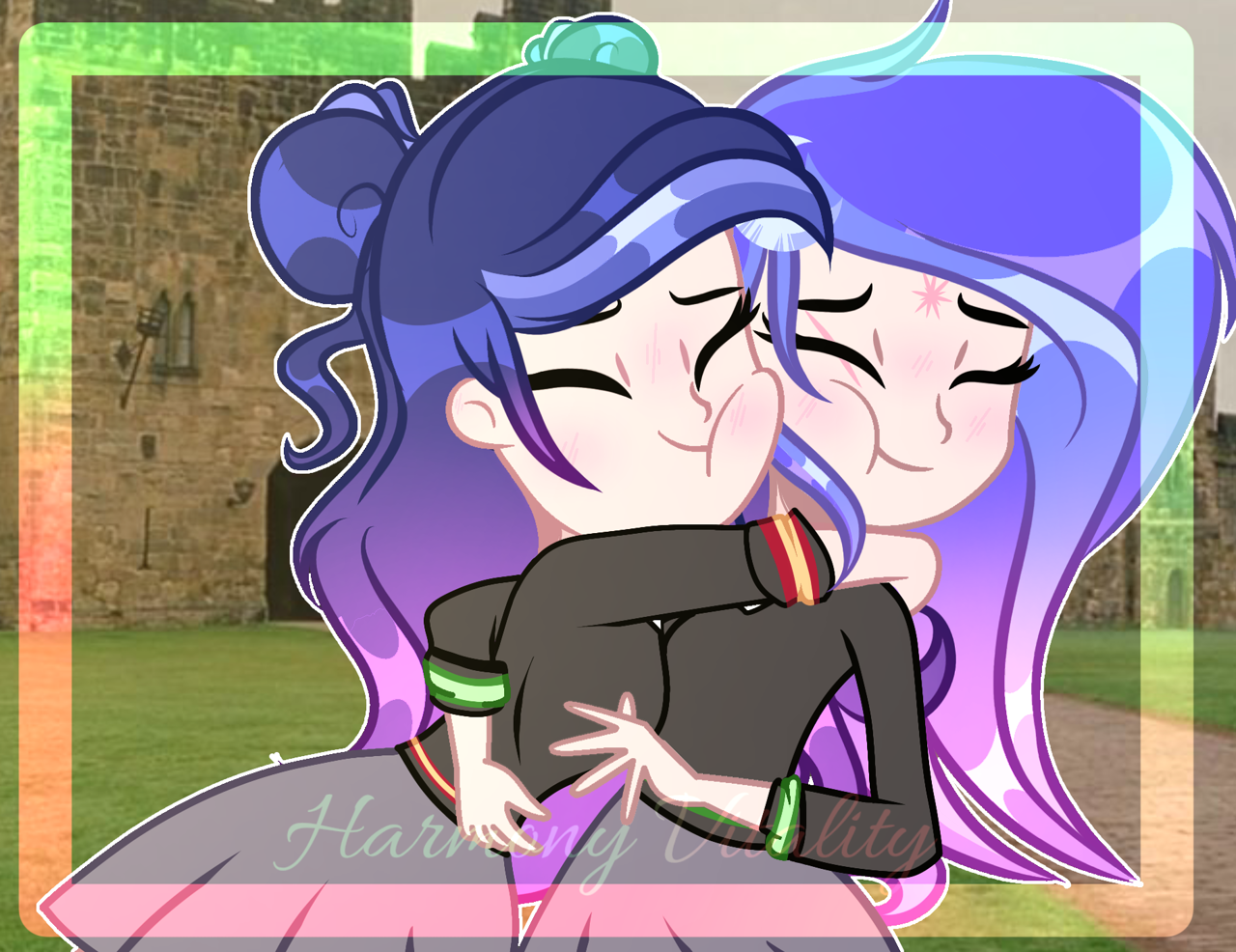 #3069430 - safe, artist:harmonyvitality-yt, oc, oc only, human, base used, clothes, eyes closed ...