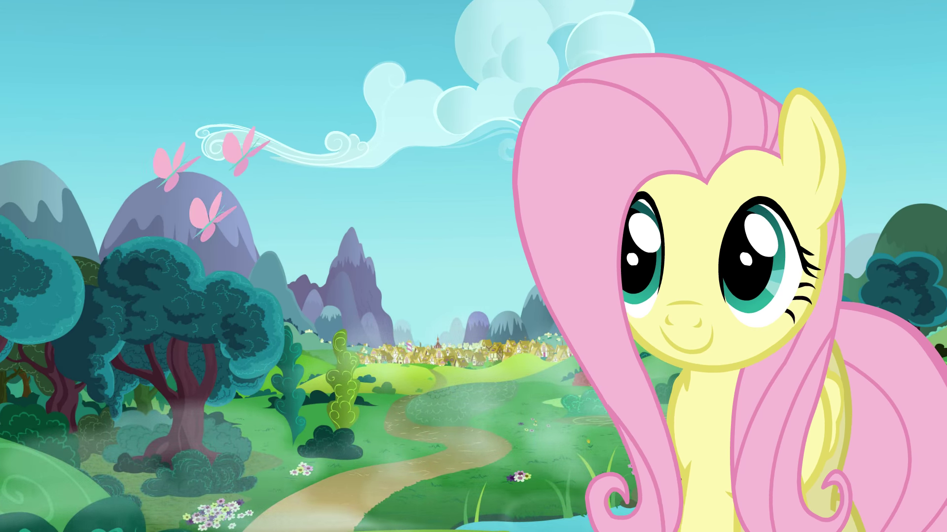 #3056503 - safe, fluttershy, butterfly, pegasus, pony, g4, animated ...