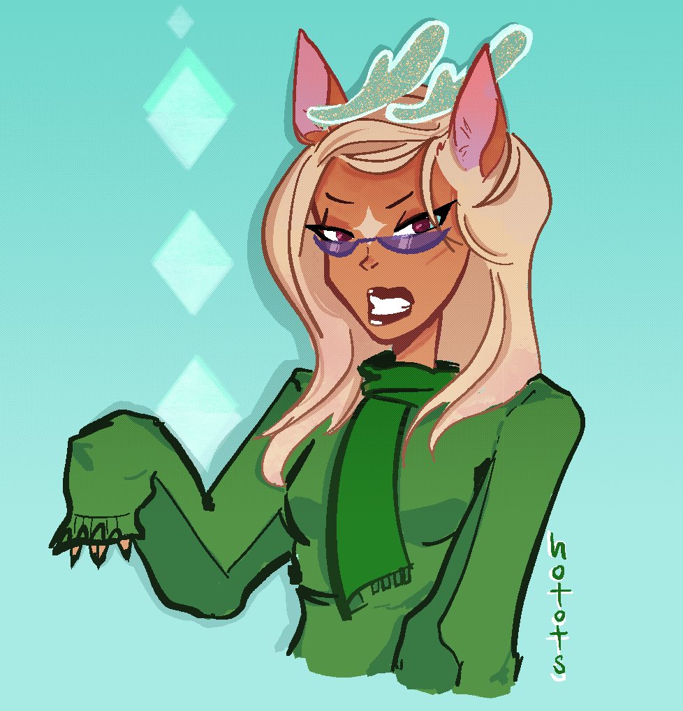 #3056537 - safe, artist:hotots, cashmere (tfh), deer, anthro, them's ...