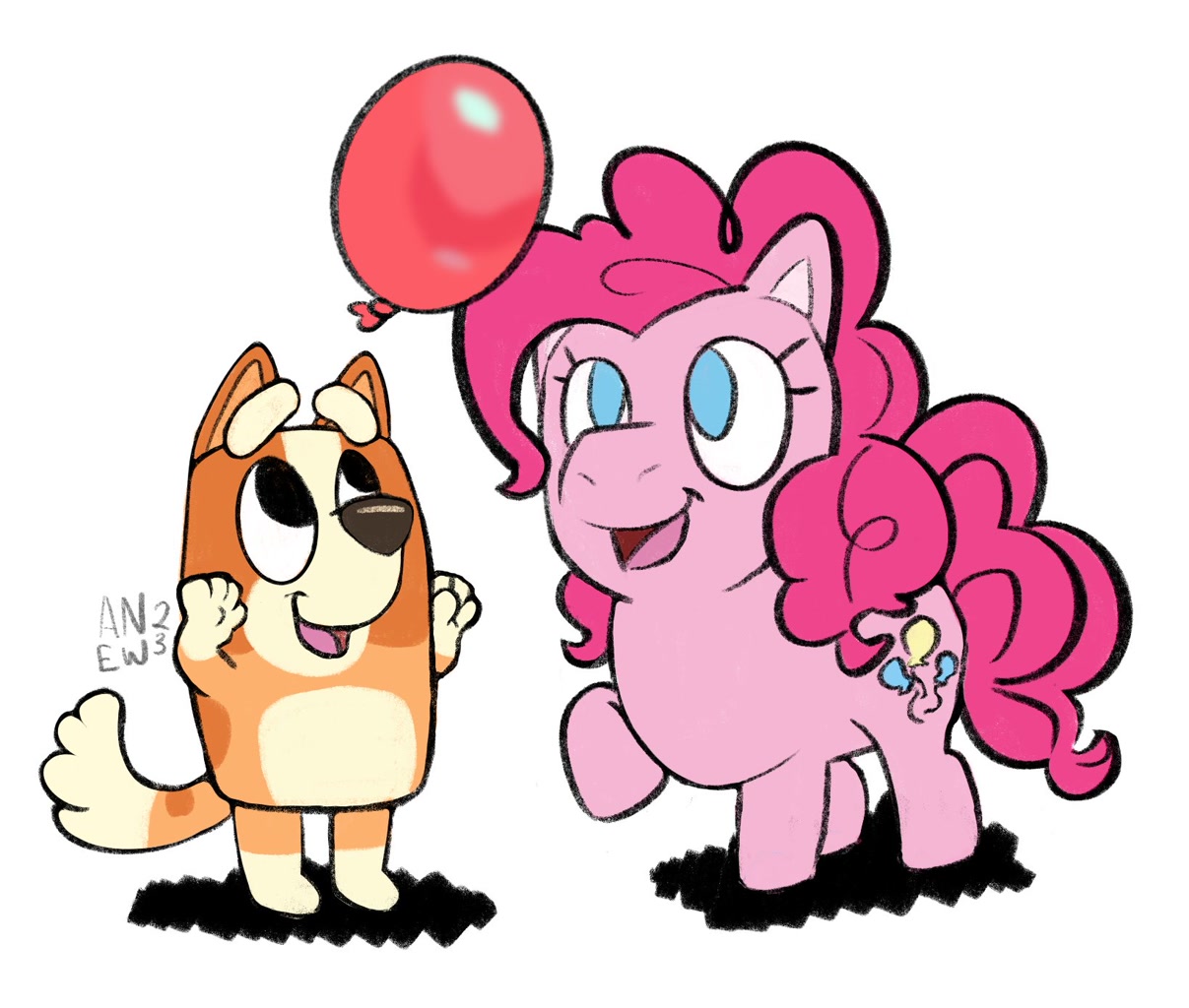 #3073903 - safe, artist:amynewblue, pinkie pie, dog, earth pony, pony ...