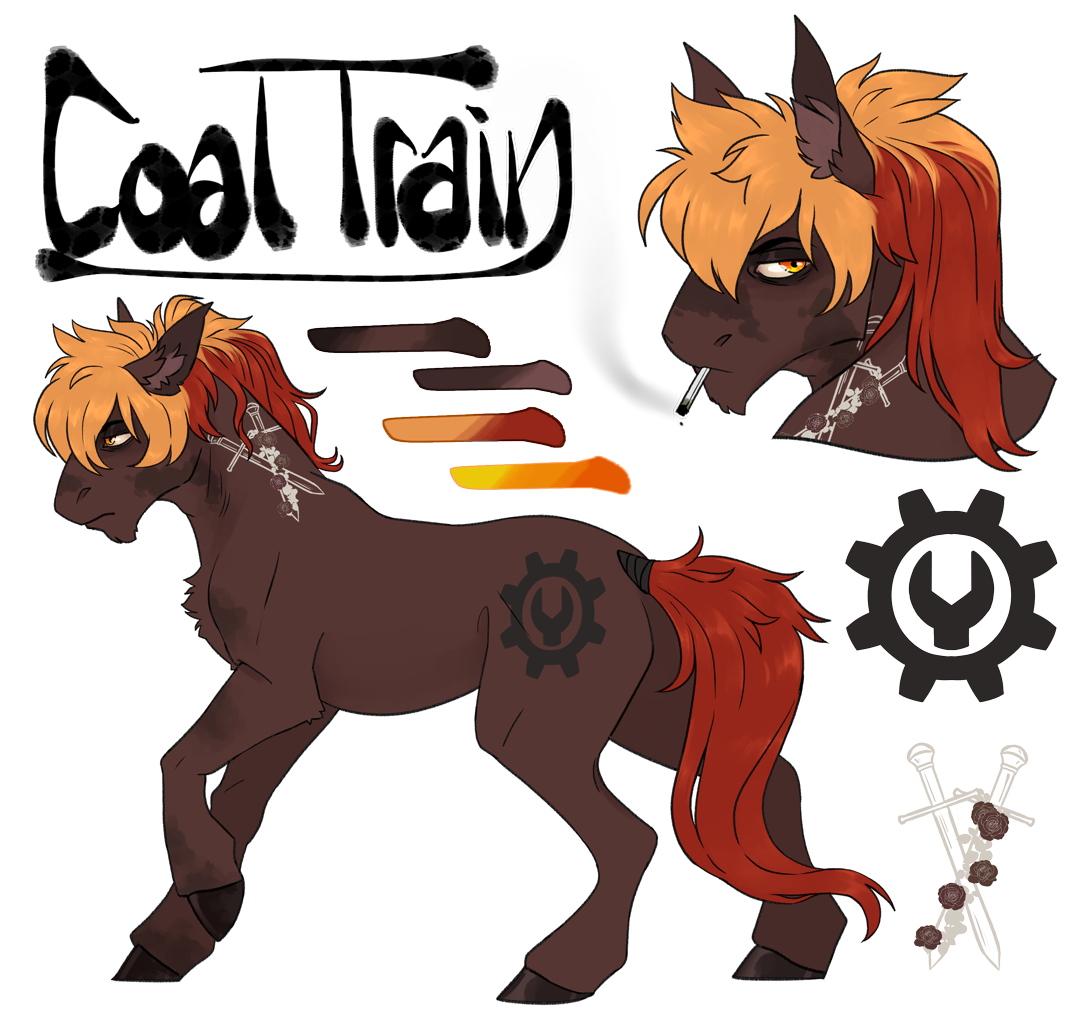 #3059193 - safe, artist:jeshh, oc, oc:coal train, earth pony, pony ...