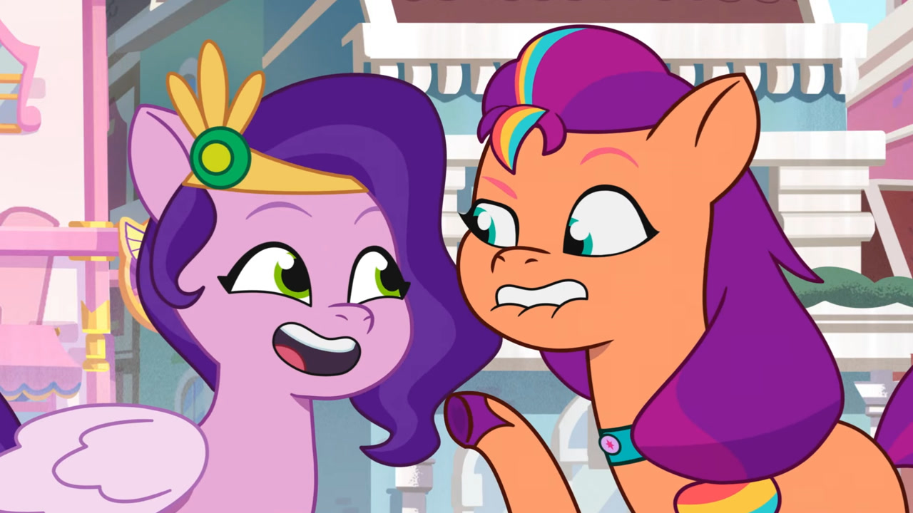 #3060257 - safe, screencap, pipp petals, sunny starscout, earth pony ...