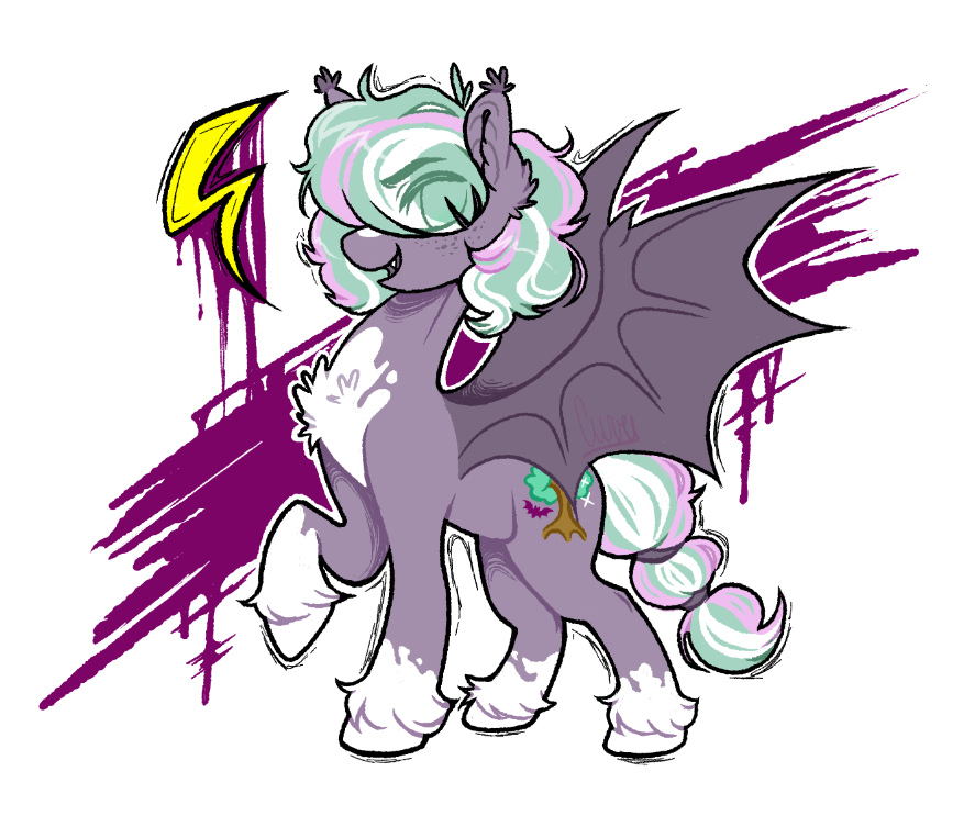 #3060548 - safe, artist:curryrice, oc, oc only, bat pony, earth pony ...