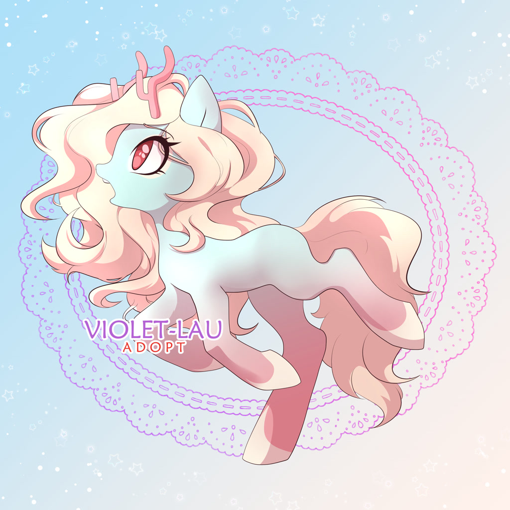 #3060583 - safe, artist:violet-lau, oc, oc only, pony, antlers, base ...