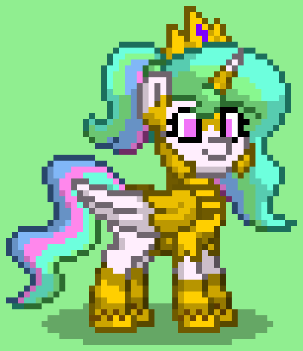 #3074673 - safe, princess celestia, alicorn, pony, pony town, armor, solo - Derpibooru