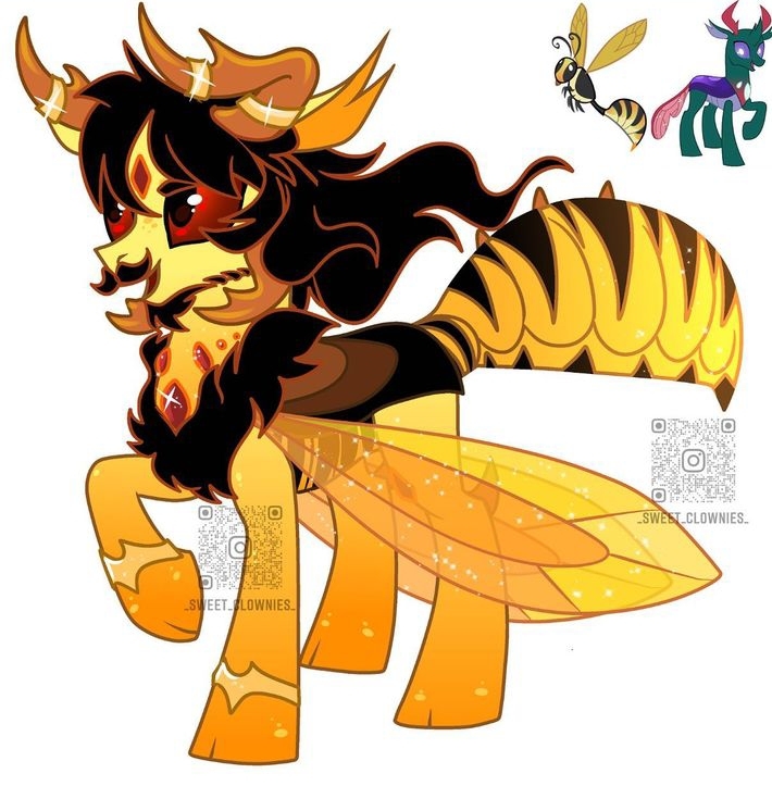#3074758 - safe, oc, oc only, bee, changeling, insect, waspling, simple ...