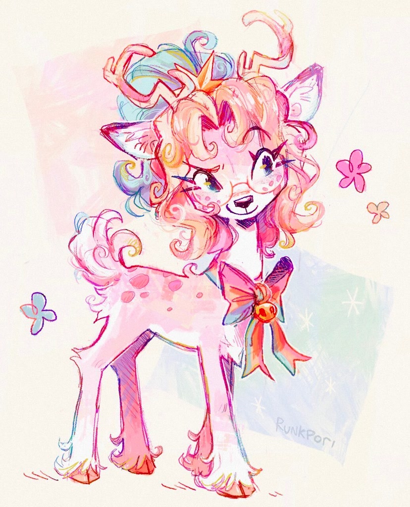 #3076595 - safe, artist:lutraviolet, oc, oc only, deer, abstract ...