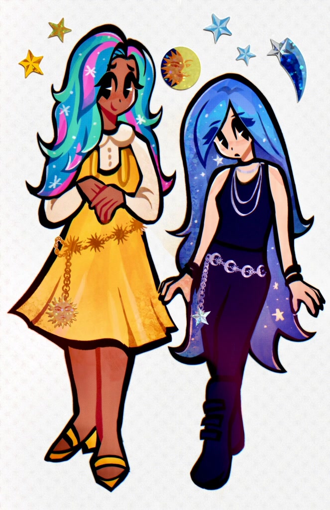 #3077623 - safe, artist:fluffielox, princess celestia, princess luna ...