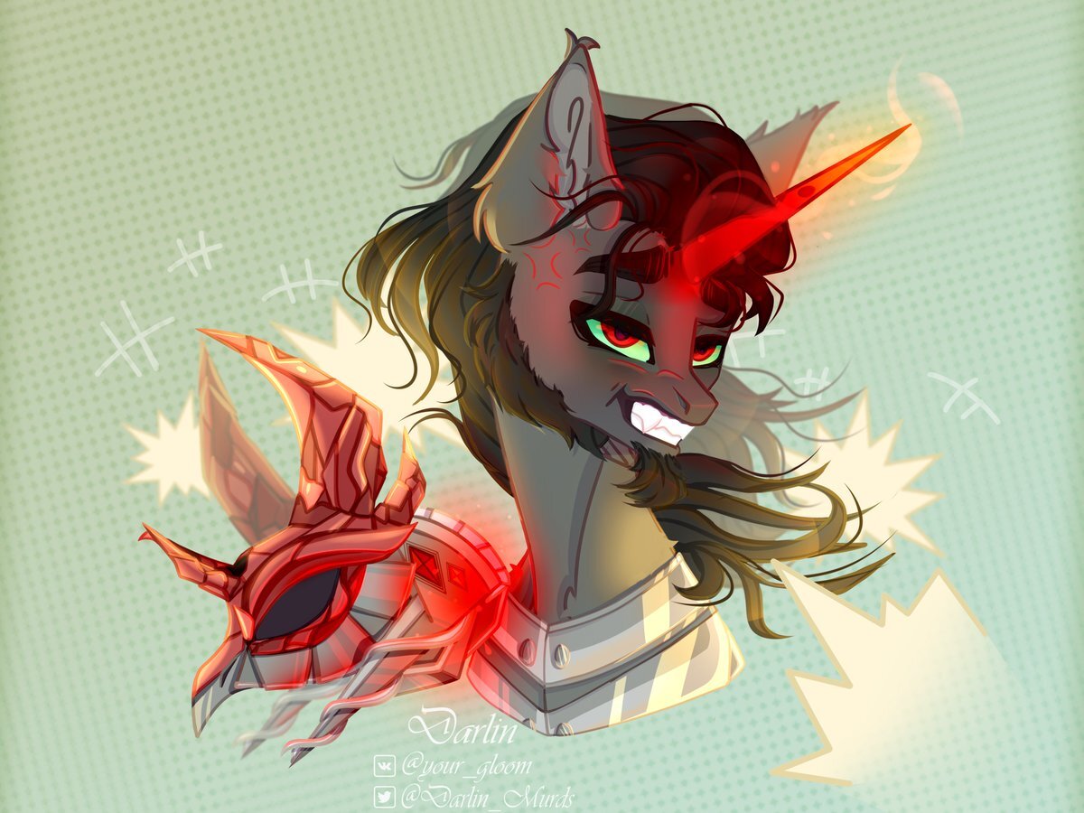 #3077824 - safe, artist:hell-fire13, king sombra, pony, unicorn, g4, cross-popping veins ...