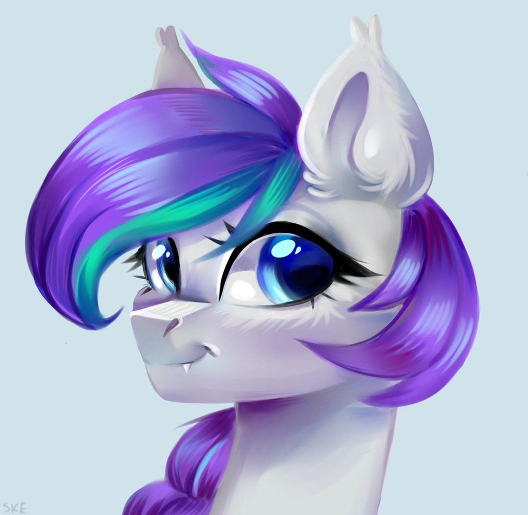 #3077875 - safe, artist:ske, oc, oc only, oc:lony, bat pony, pony, bust ...