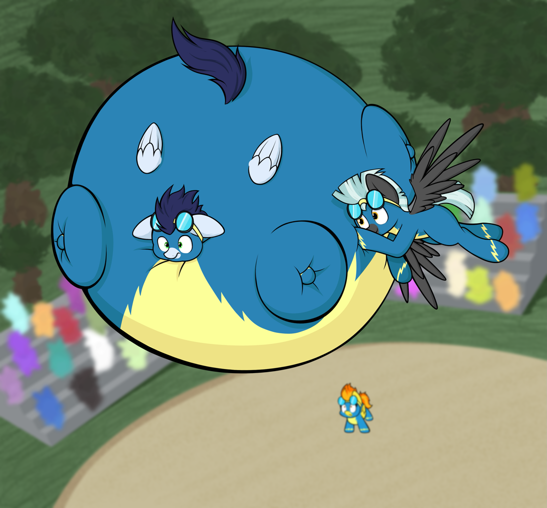 #3078342 - suggestive, artist:aaatheballoon, soarin', spitfire ...