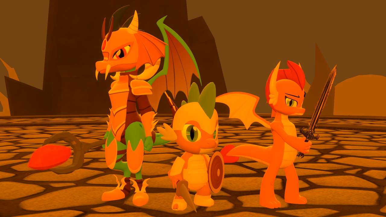 #3106125 - safe, artist:php170, princess ember, smolder, spike, dragon ...