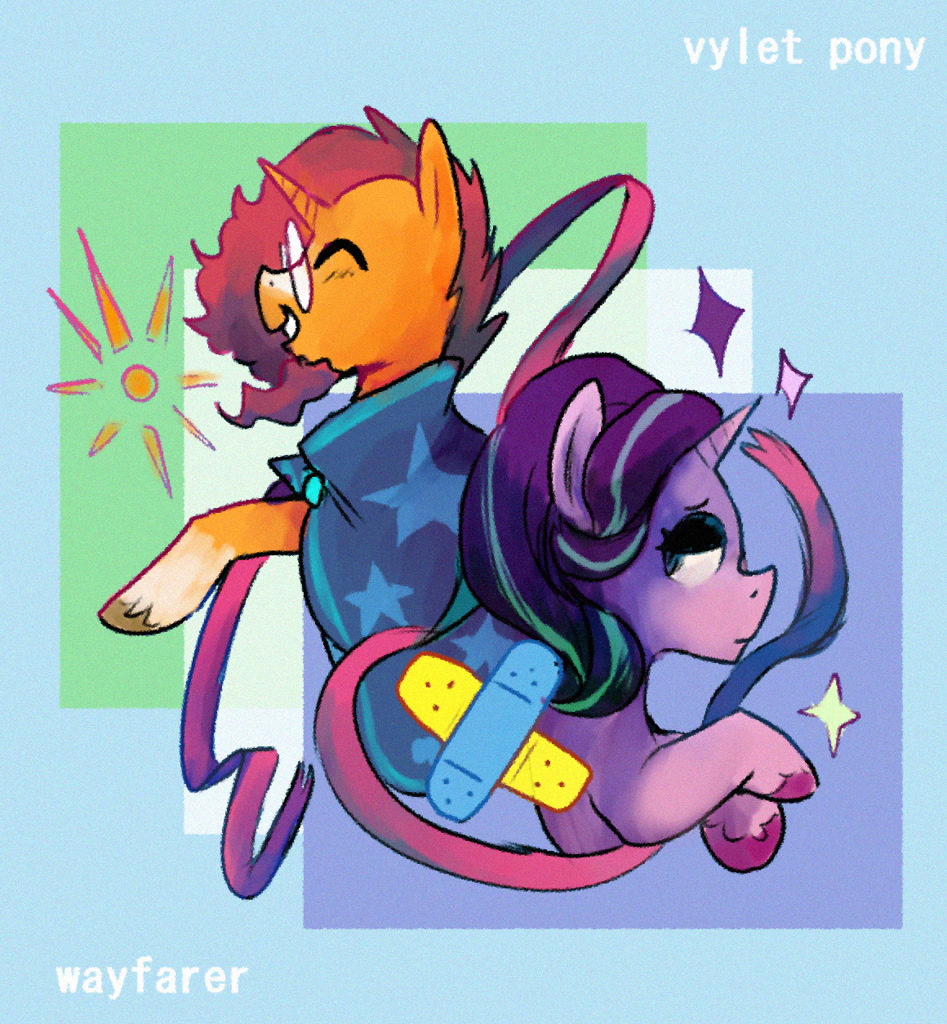 #3107106 - safe, artist:punkittdev, starlight glimmer, sunburst, pony ...
