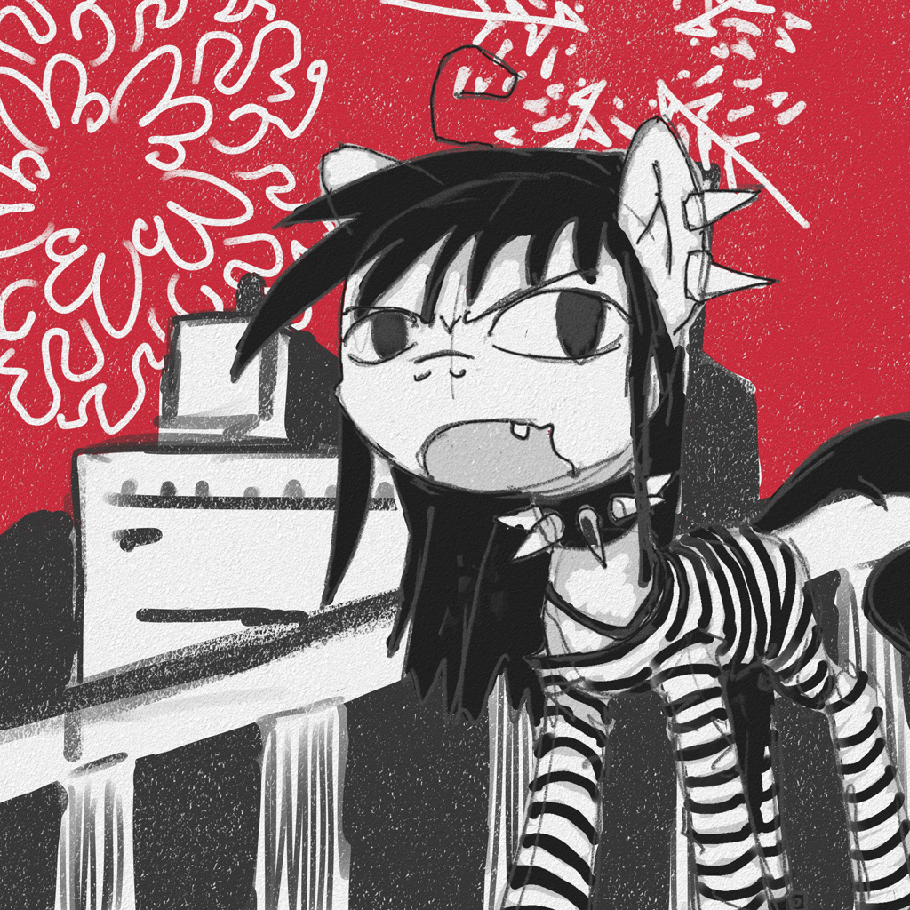 #3109663 - safe, artist:halfaman, oc, earth pony, pony, collar, ear ...