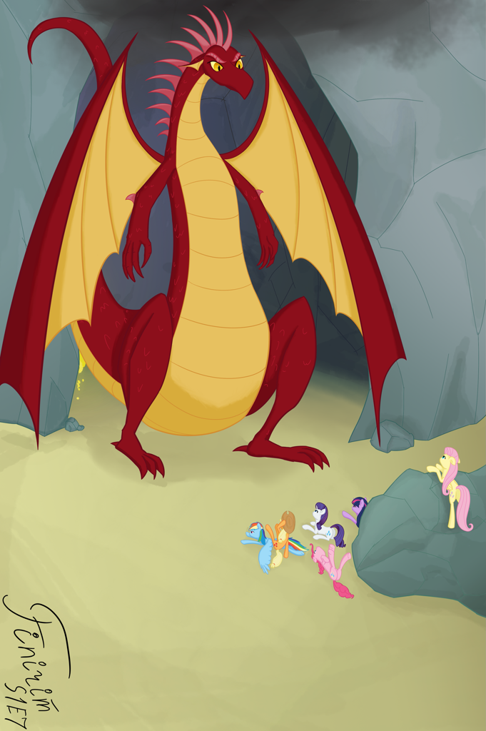 #3110002 - safe, artist:finirim, applejack, basil, fluttershy, pinkie ...