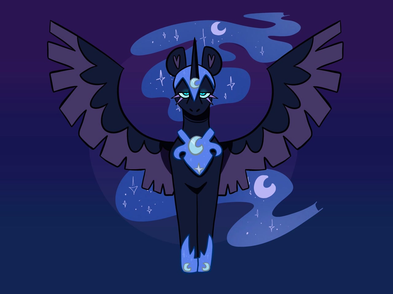 #3110498 - safe, artist:anxietymonstrr, nightmare moon, alicorn, pony ...