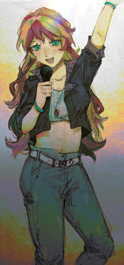 #3078557 - safe, artist:一个, sunset shimmer, human, blushing, humanized ...