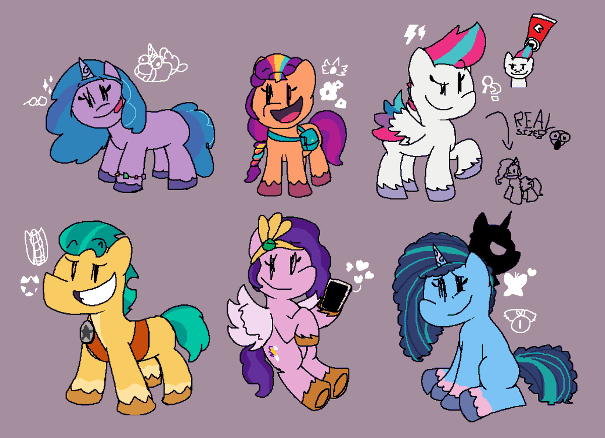 #3079369 - safe, artist:dewott2501, hitch trailblazer, izzy moonbow, misty brightdawn, opaline ...