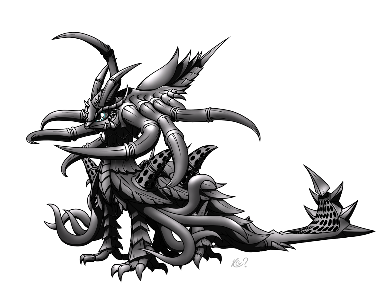 #3111336 - safe, artist:questionmarkdragon, oc, oc only, monster pony ...