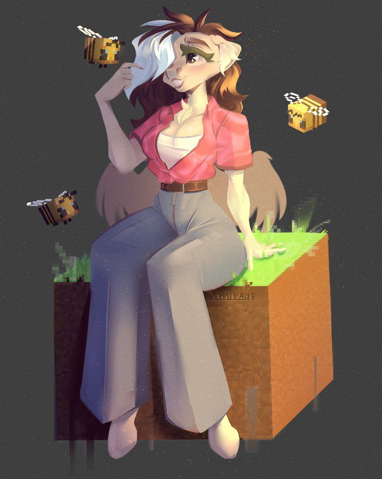 #3112350 - safe, artist:mirage, oc, oc only, oc:ketch, bee, insect, pegasus, anthro, female ...