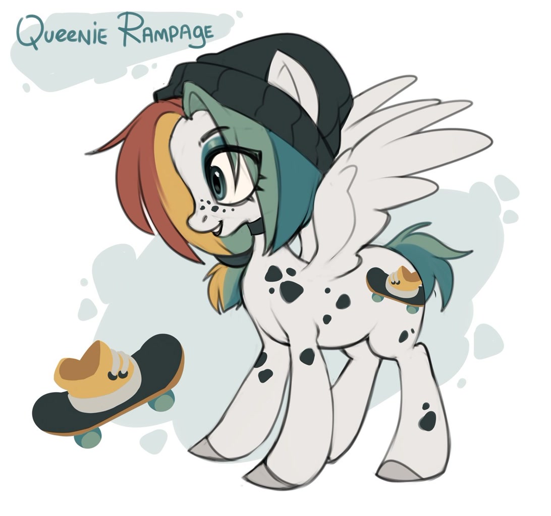 #3113400 - safe, artist:hattiezazu, oc, oc only, oc:queenie rampage, pegasus, pony, female, mare ...