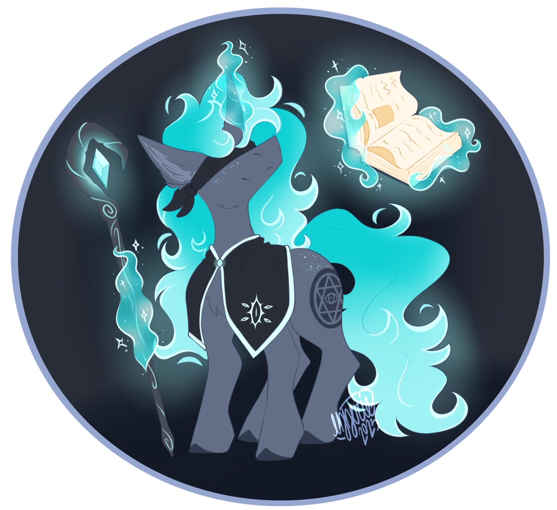 #3113660 - safe, artist:ezzerie, oc, oc only, oc:mage, unicorn, book ...