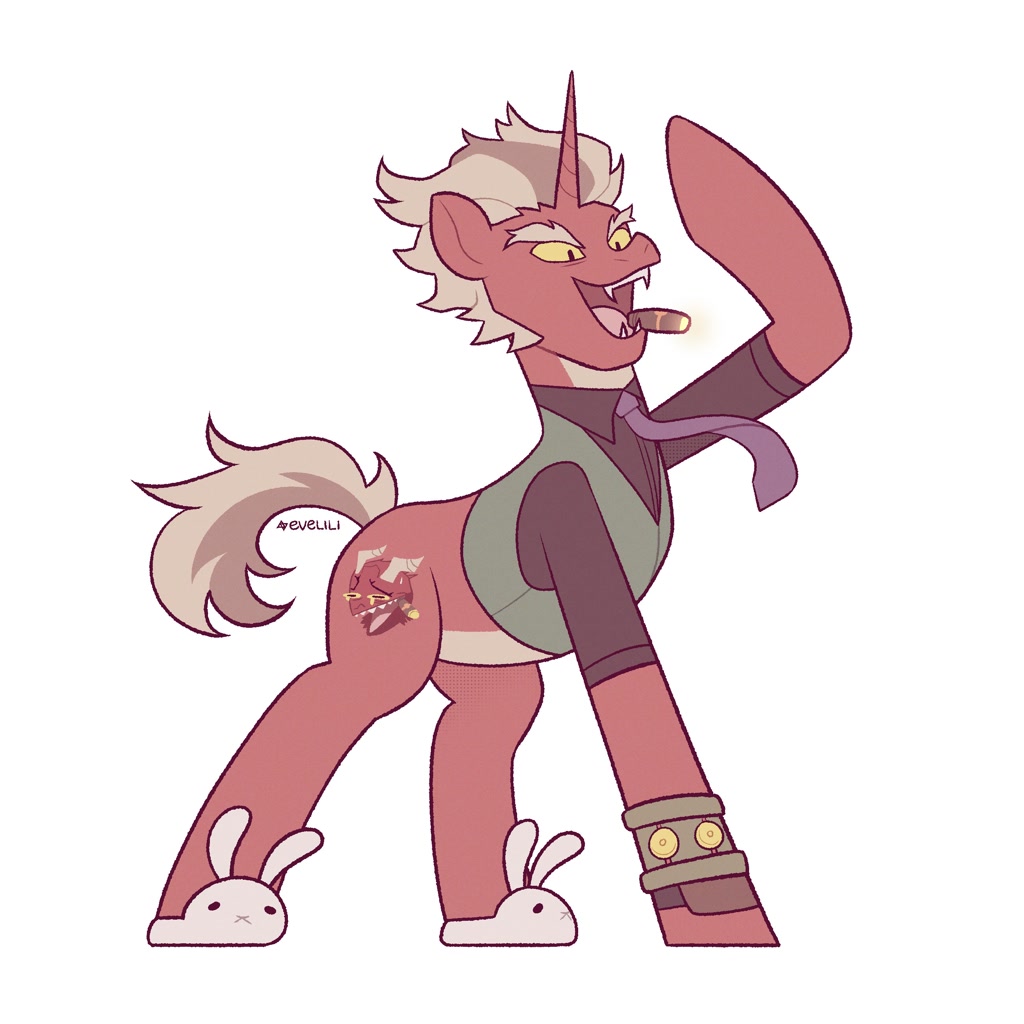 #3114456 - safe, artist:evelili, oc, oc only, pony, unicorn, bunny ...