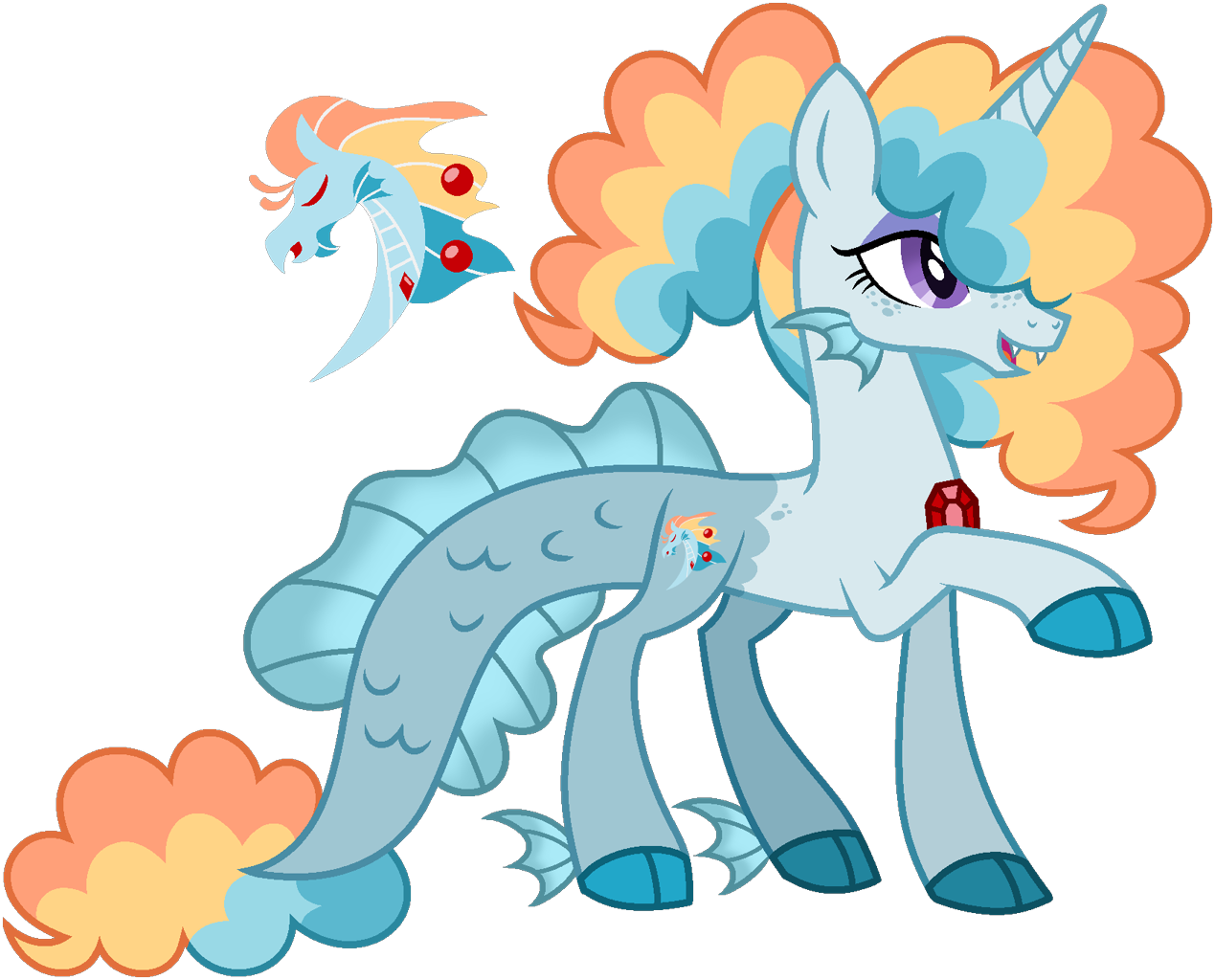 #3114500 - safe, artist:strawberry-spritz, oc, hybrid, base used ...