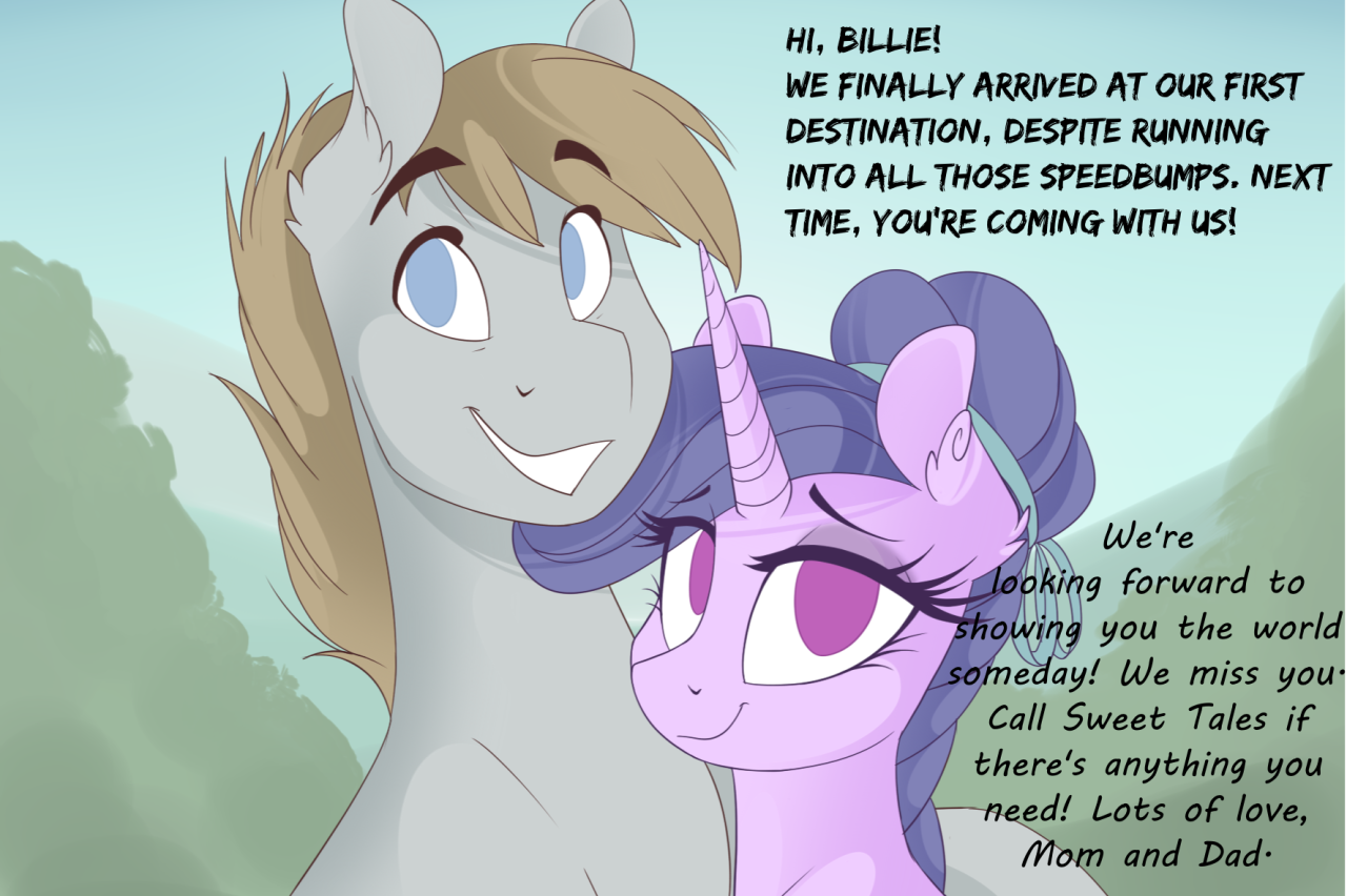 #3083527 - safe, artist:lolepopenon, oc, oc:abigail, oc:jace jet, earth pony, pony, unicorn, ask ...