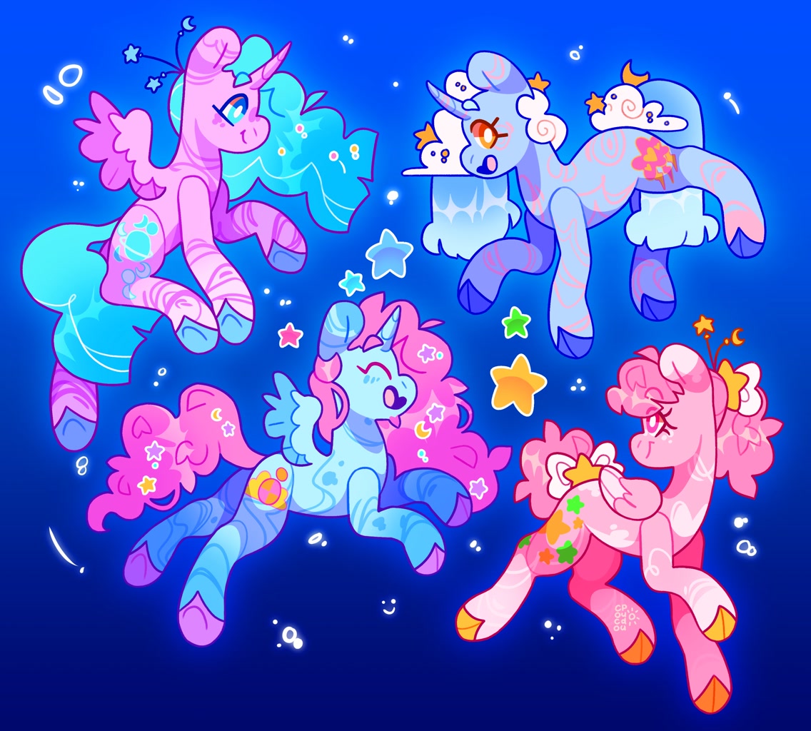 #3084355 - safe, artist:cocopudu, oc, oc only, alicorn, earth pony ...