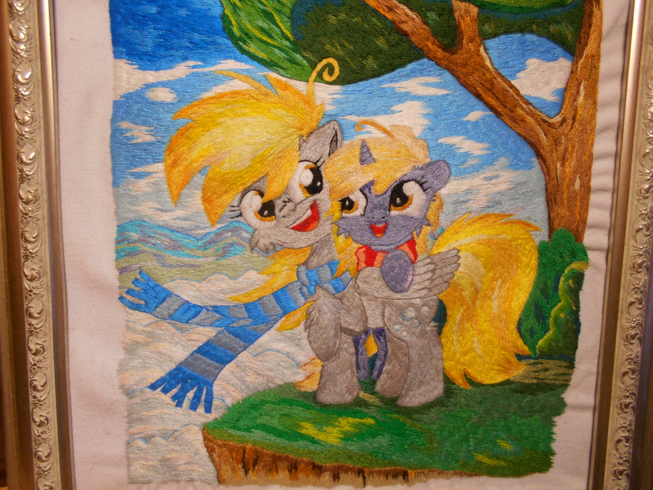 #3085331 - safe, artist:lightdragon1988, derpy hooves, dinky hooves ...