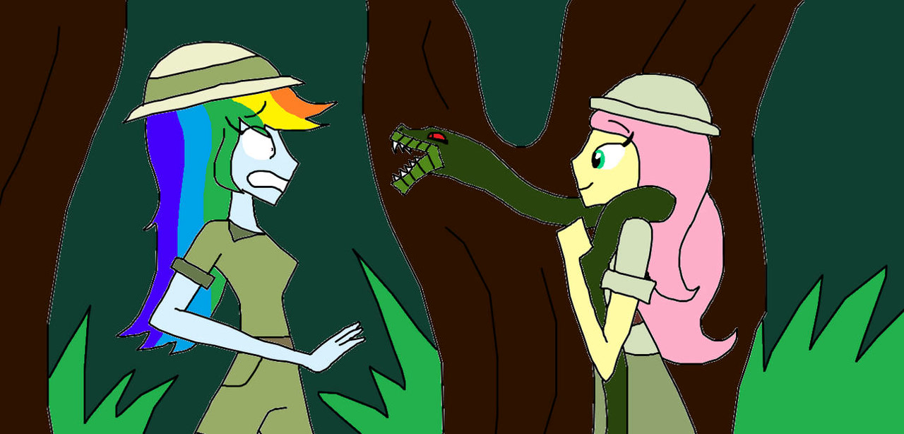 #3085483 - safe, artist:syfyman2xxx, fluttershy, rainbow dash, human ...