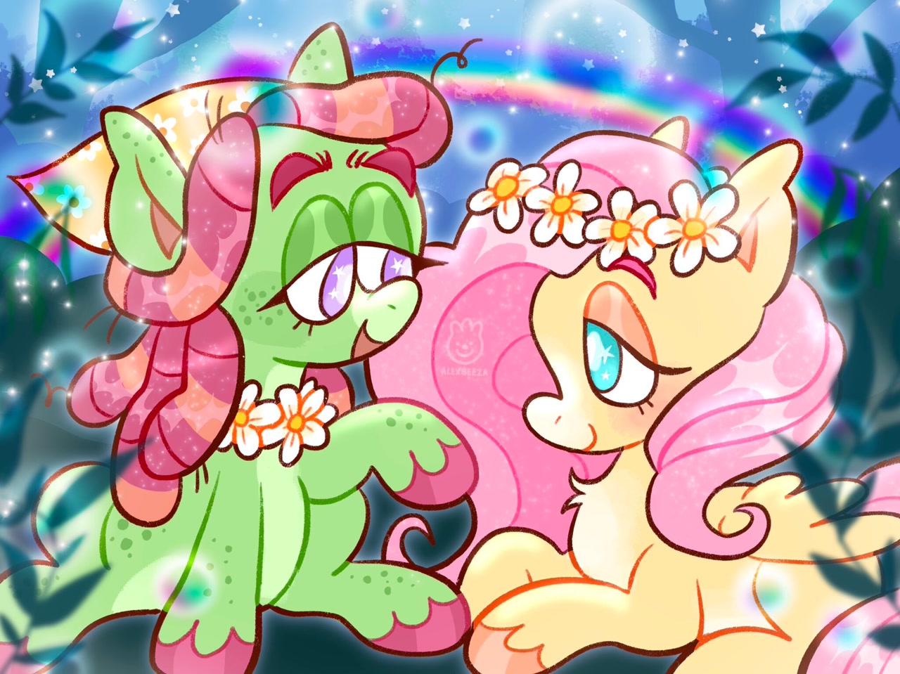 #3086363 - safe, artist:alexbeeza, fluttershy, tree hugger, earth pony ...