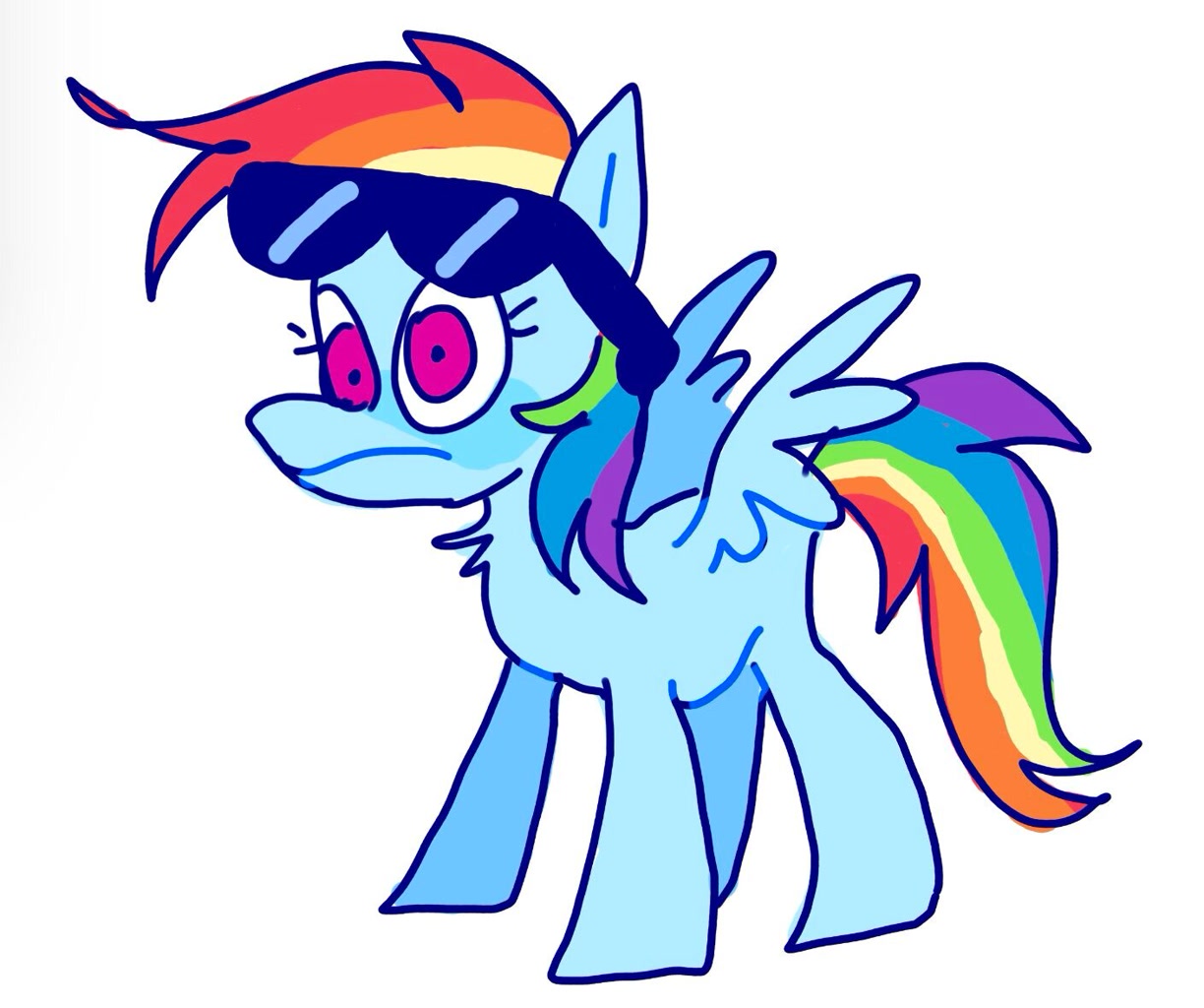 Safe Artist Alexbeeza Rainbow Dash Pegasus Glasses