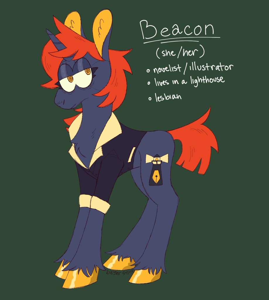 #3086507 - safe, artist:beyhr, oc, oc only, oc:beacon, pony, unicorn ...