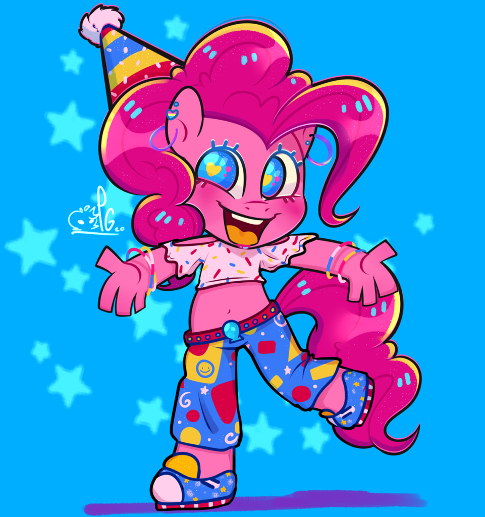 #3087066 - safe, artist:lilpinkghost, pinkie pie, earth pony, anthro ...