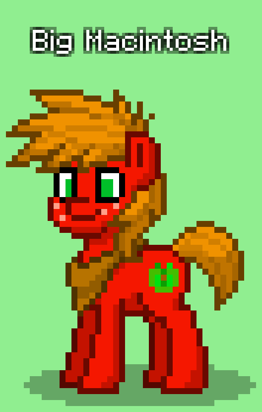 #3087537 - safe, big macintosh, earth pony, pony, pony town, g4, green background, male, simple ...
